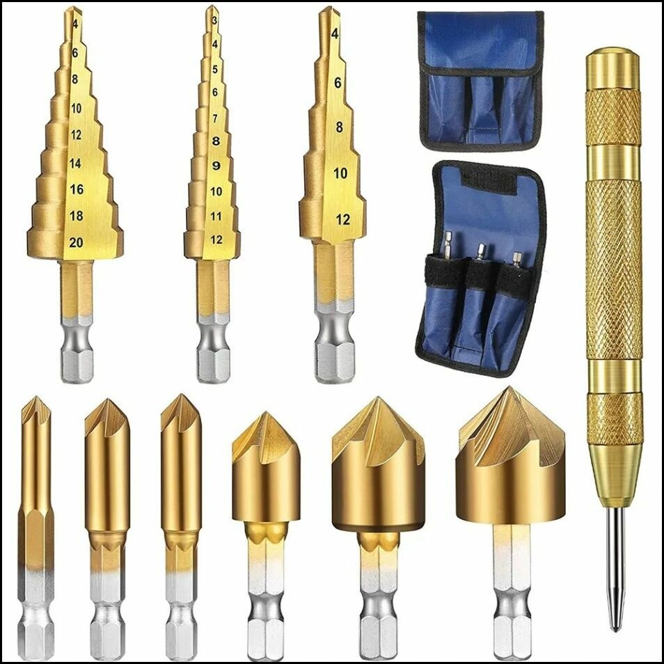 Набор ступенчатых сверл из 10 шт