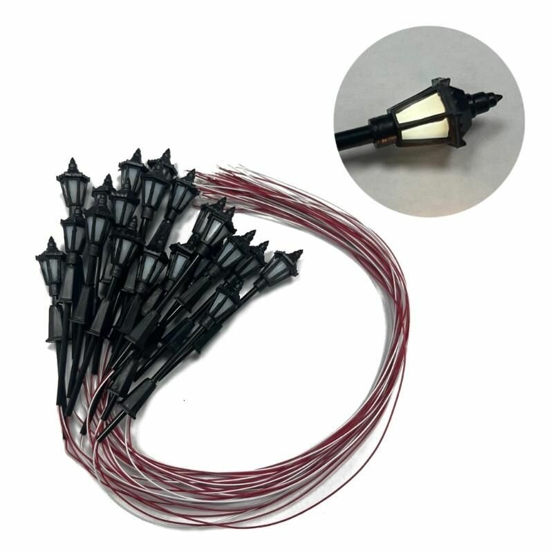 DIY Модель железнодорожного фонаря 3V, набор из 20, Белый свет - 100