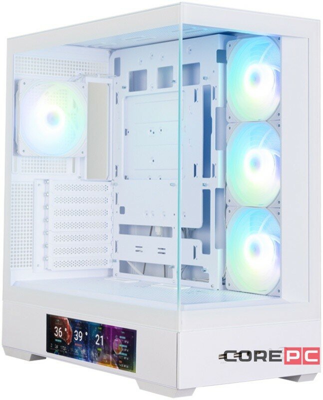 Компьютерный корпус Zalman P40 DS White ARGB, ATX, Midi-Tower, блок питания внизу