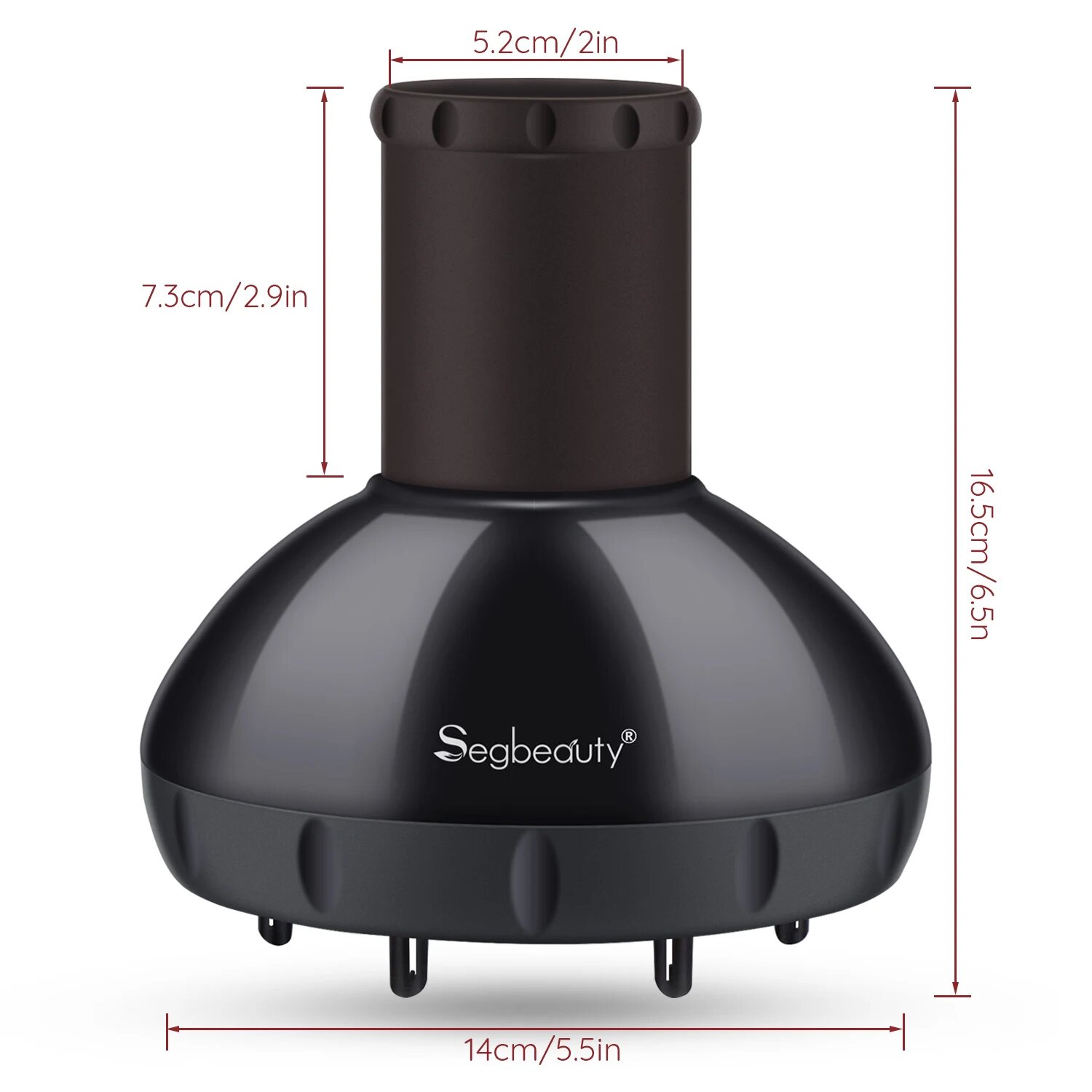 Segbeauty Диффузор для фена для вьющихся волос Black larger