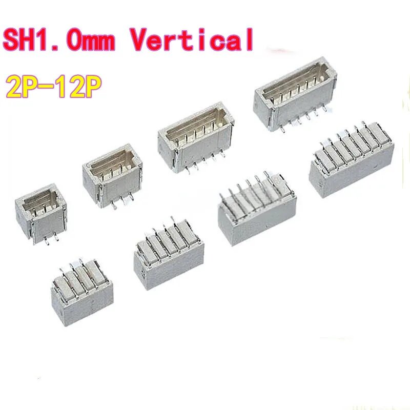 Вертикальные разъемы SMD 1.0 мм, 2P/3P/4P/5P/6P/7P/8P/10P