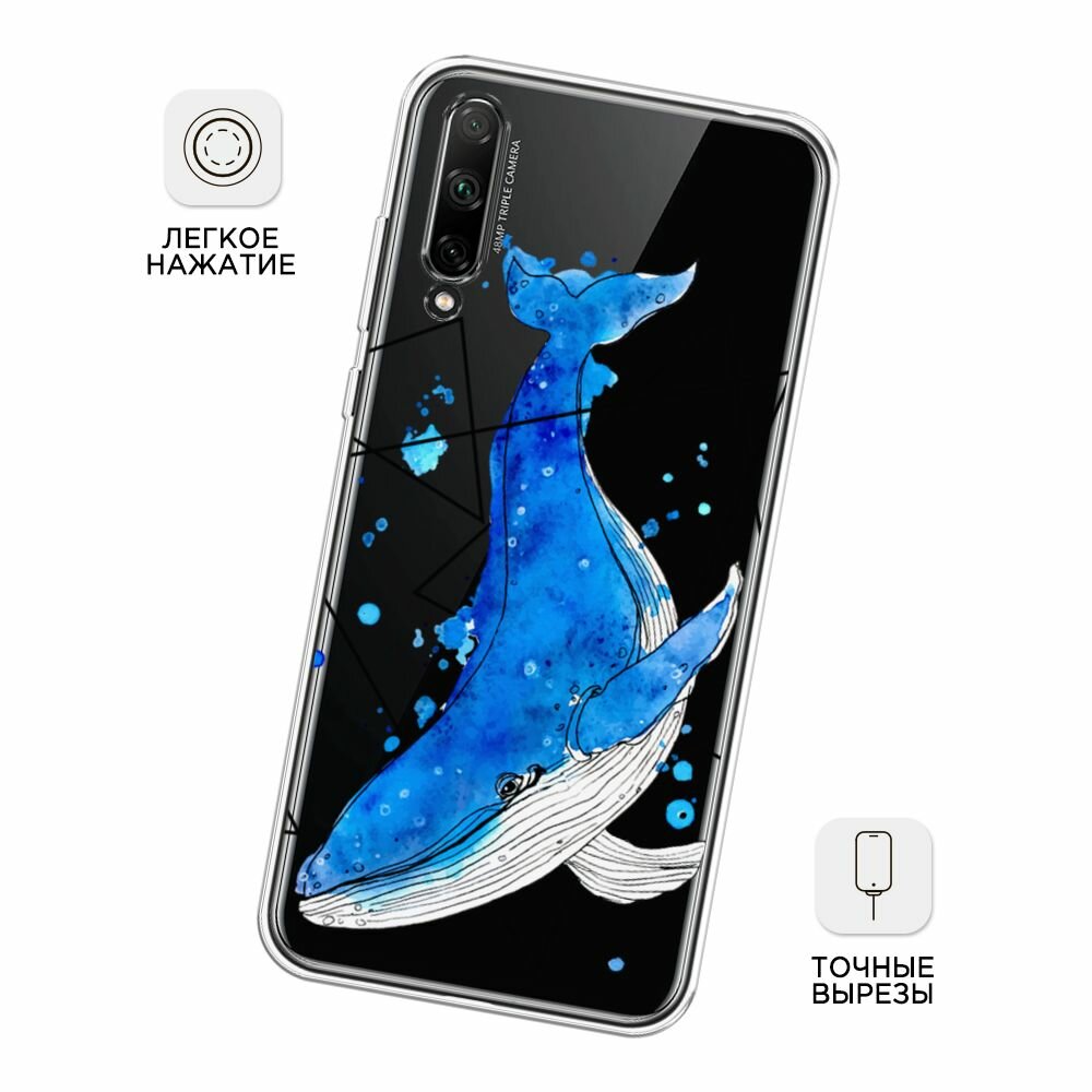 Чехол на Honor 30i / Хонор 30i с принтом "Кит графика", прозрачный — фото 1