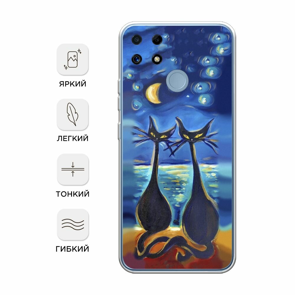 Чехол на Realme C25/C25s / Реалми С25/C25s с принтом "Влюбленные котики 7" — фото 1