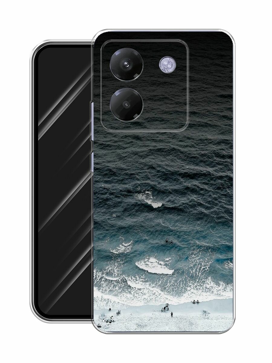 Силиконовый чехол на Poco M7 Pro / Поко М7 Про с принтом Волны на море — фото 1