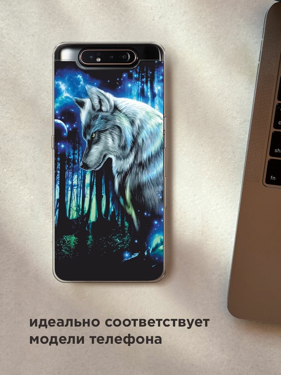 Чехол на Samsung Galaxy A80 / Самсунг Гэлакси A80 с принтом "Сказочный волк" — фото 1