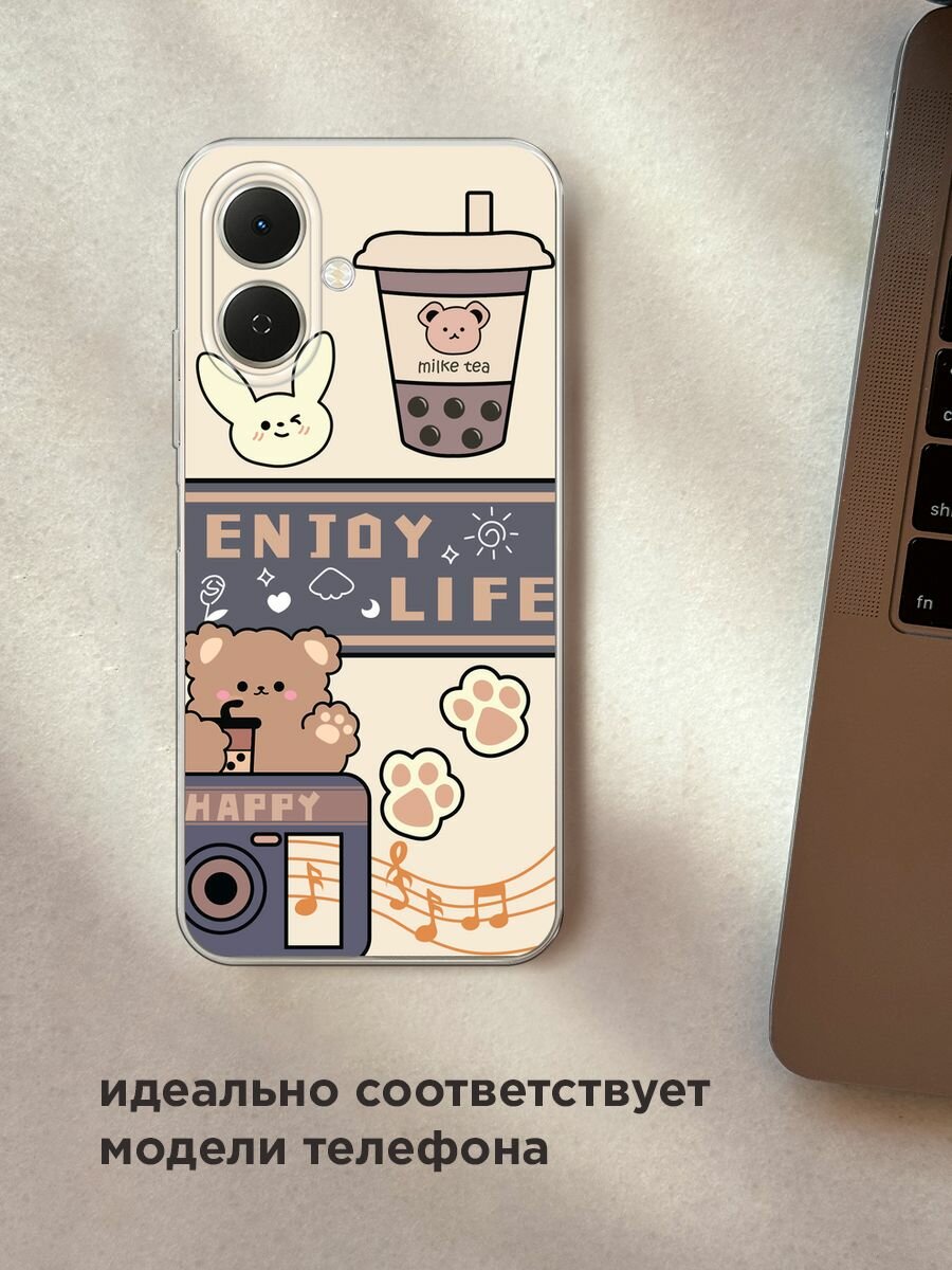 Чехол на Tecno Spark Go 2 / Текно Спарк Го 2 с принтом "Enjoy life 1" — фото 1