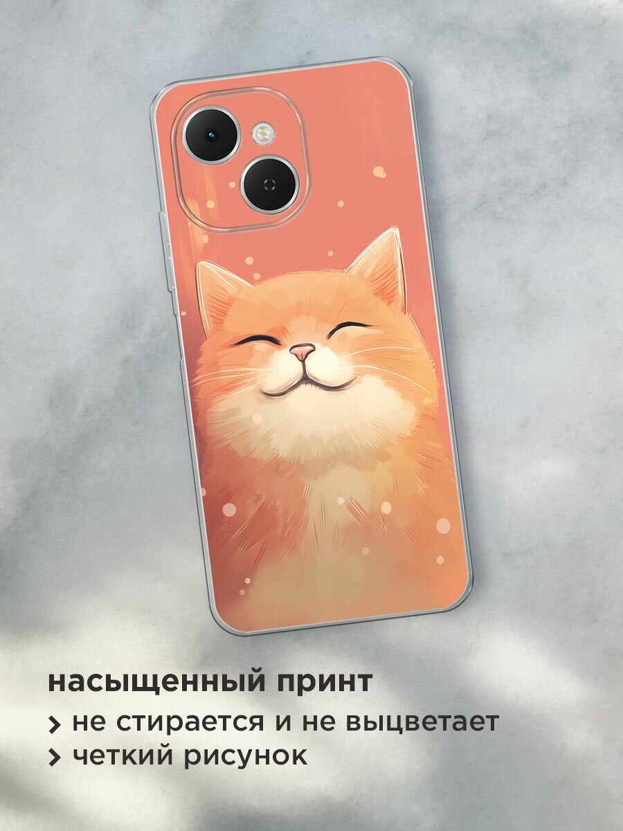 Чехол на Tecno Spark 40C / Текно Спарк 40C с принтом "Довольный рыжий котик" — фото 1
