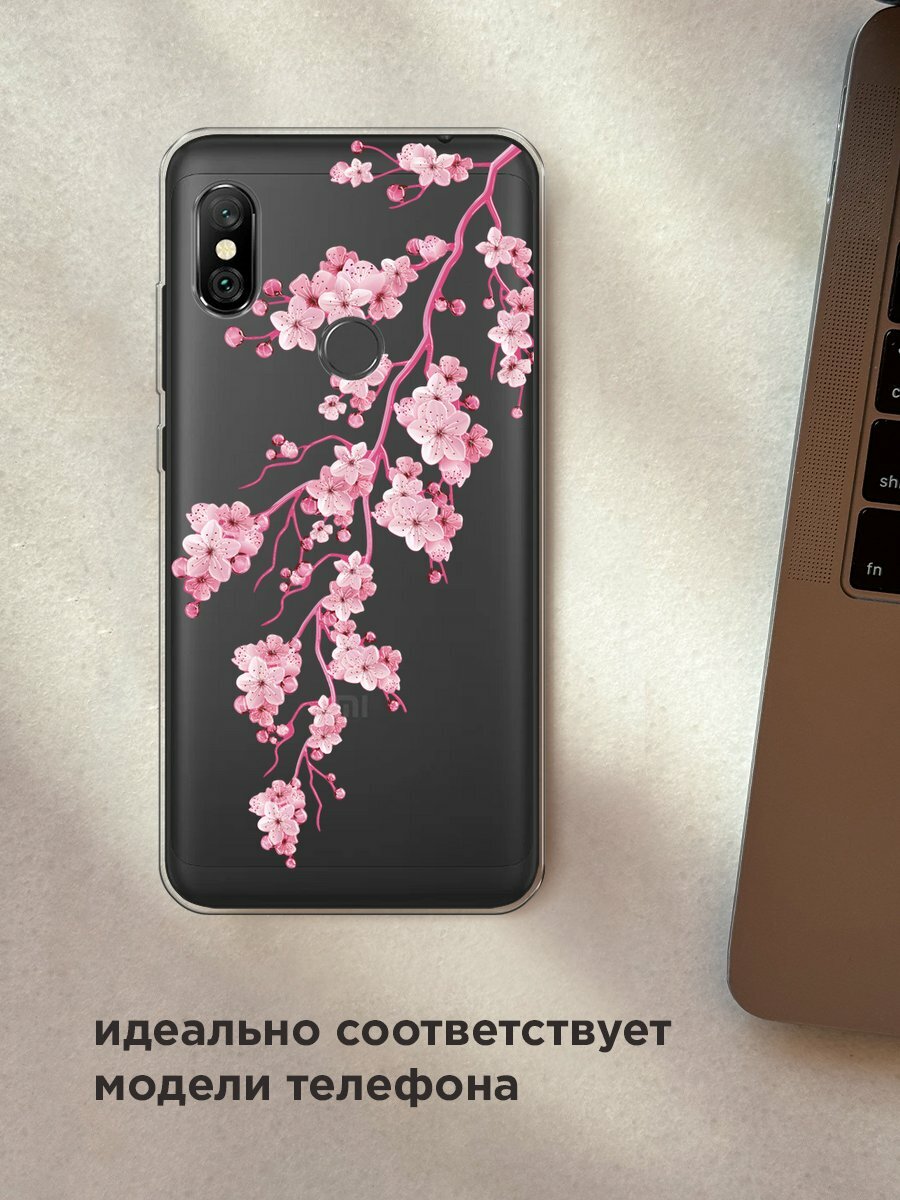 Чехол на Xiaomi Redmi Note 6 Pro / Сяоми Редми Нот 6 Про с принтом "Ветка сакуры 2" — фото 1