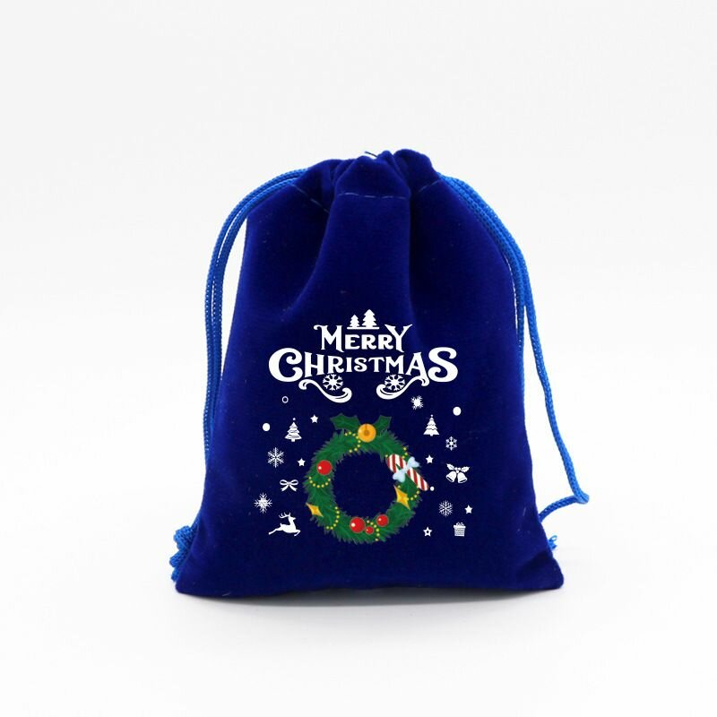 Подарочные мешочки из велюра - сапфировые сумки для яблок и конфет