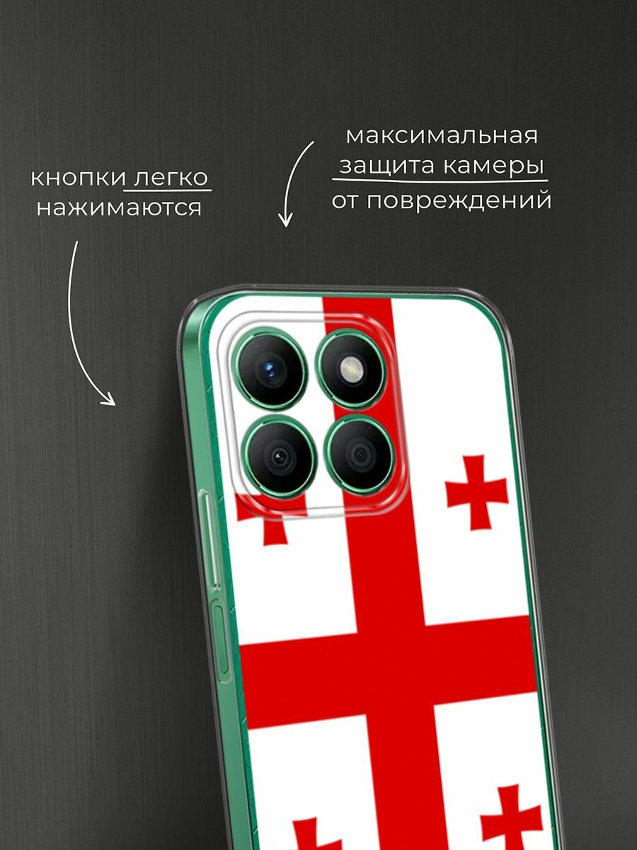 Силиконовый чехол на Honor X8B / Хонор X8B с принтом "Флаг Грузии" — фото 1