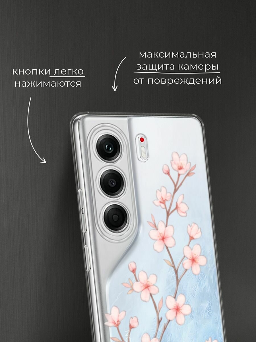 Чехол на Tecno Camon 40 Pro 5G / Текно Камон 40 Про 5G с принтом "Веточка сакуры 2" — фото 1