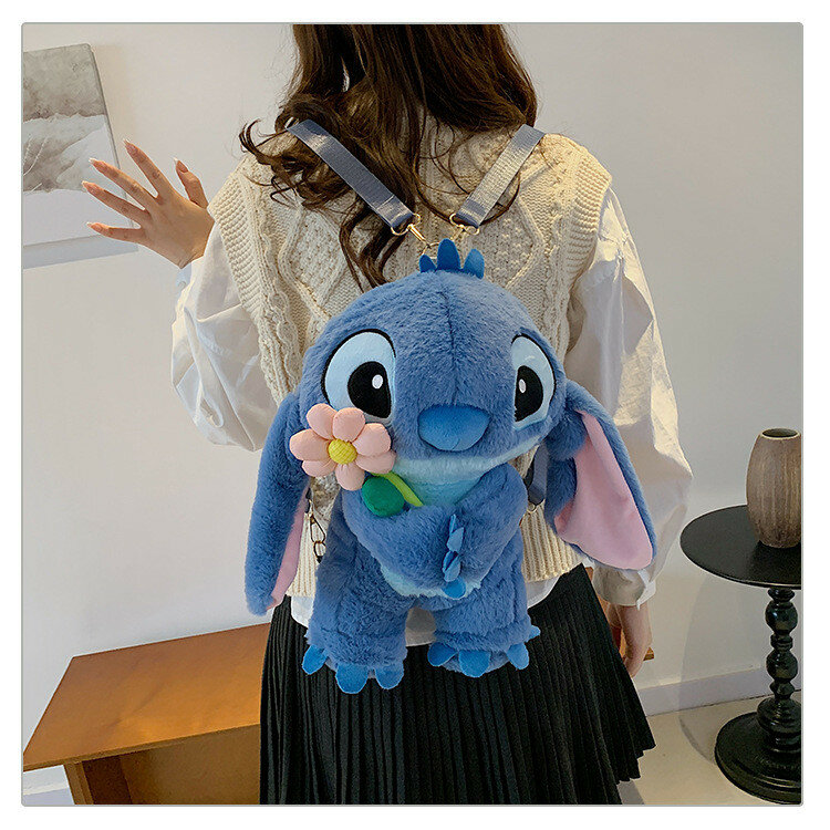 Сумка через плечо lilo stitch мягкая плюшевая с карманом и вентиляционной конструкцией стиль 27