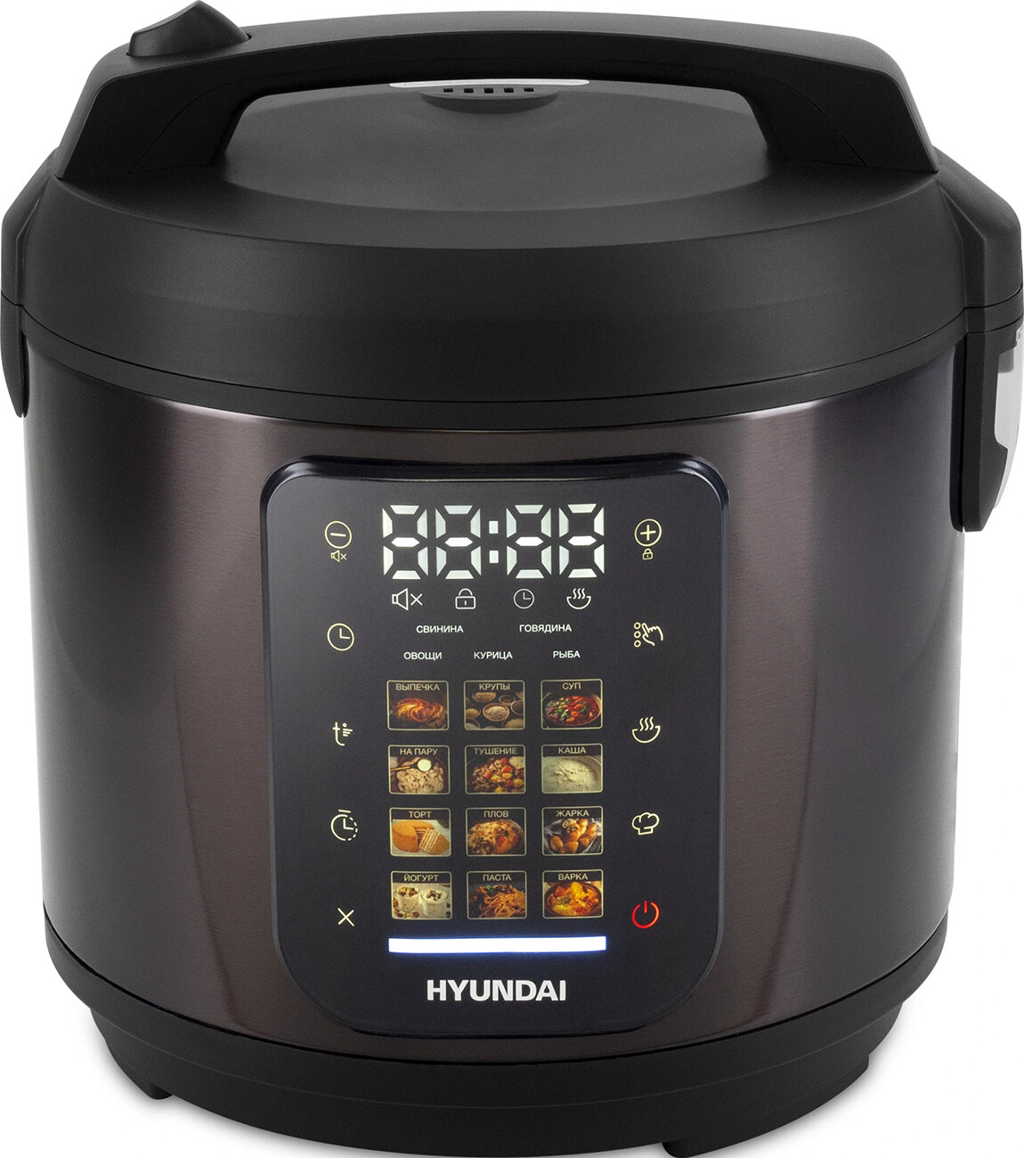 Мультиварка-скороварка Hyundai HYMC-2404, 5 л, 900 Вт, серебристый/черный