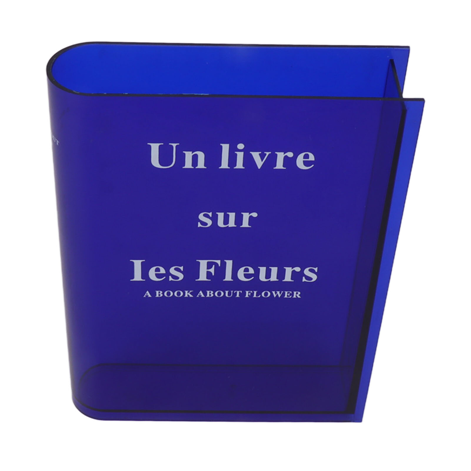 Ваза-книга для цветов, акриловая декоративная прозрачная прозрачная ваза для цветов в форме книги для дома, гостиной, офиса, синяя