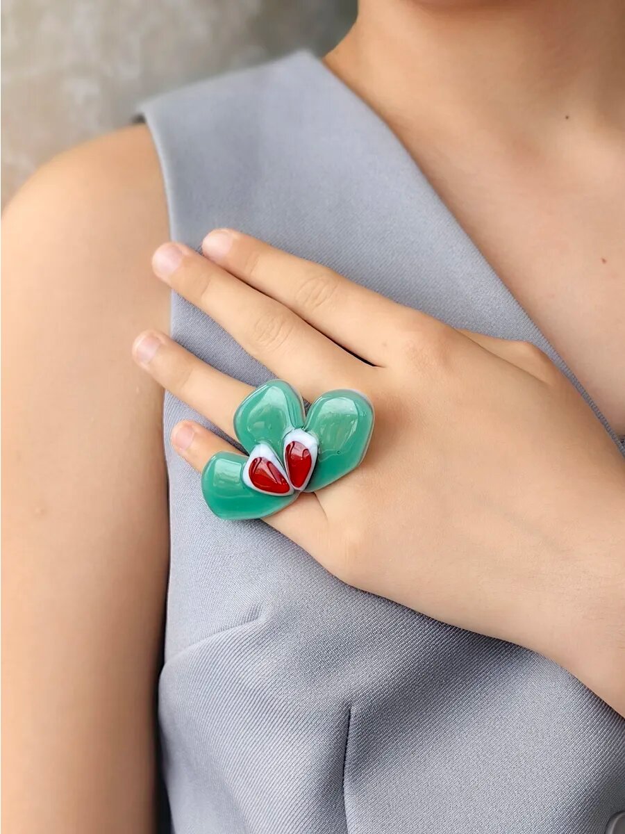 Кольцо, муранское стекло