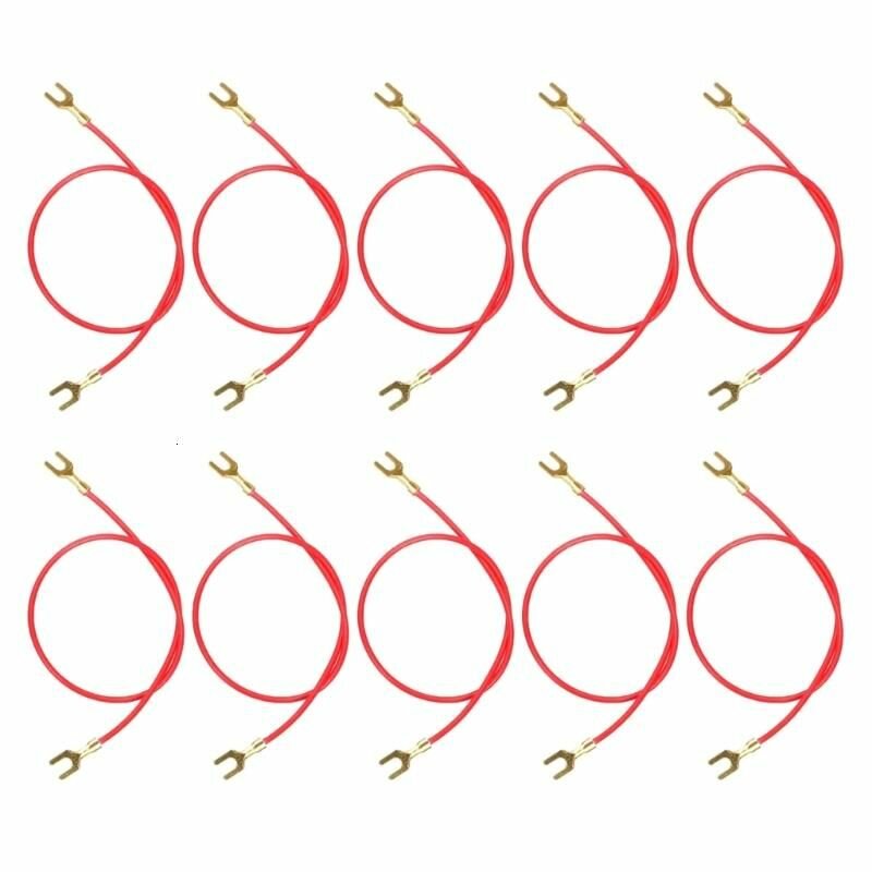 20см медный u-образный вил-тестовый свинцовый кабель для физики и электрических экспериментов, красный провод