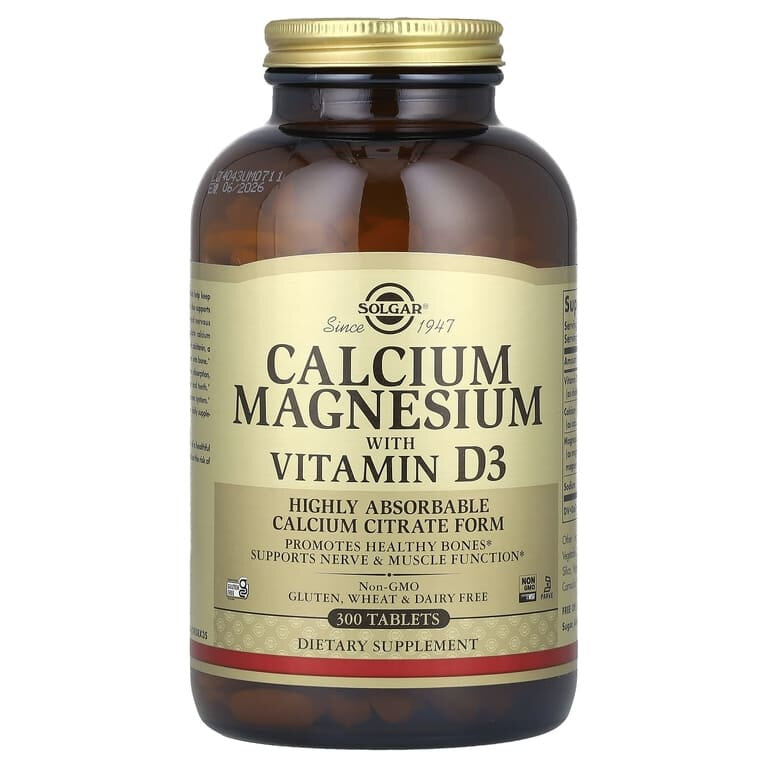 Solgar Calcium Magnesium with Vitamin D-3, Кальций и магний с витамином D-3 300 таблеток