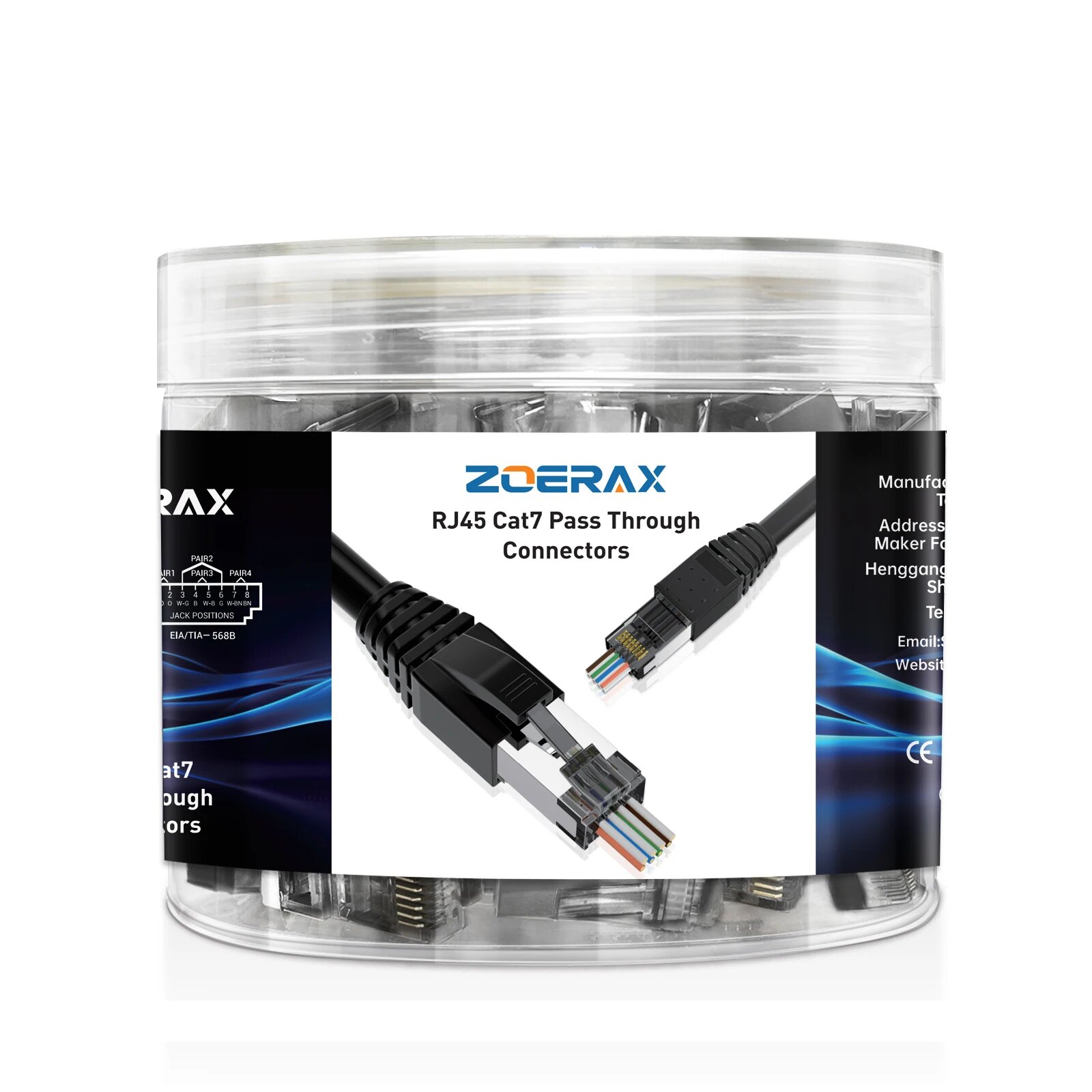 ZoeRax разъемы RJ45 Cat7/CAT6A 50 шт. Only Connector