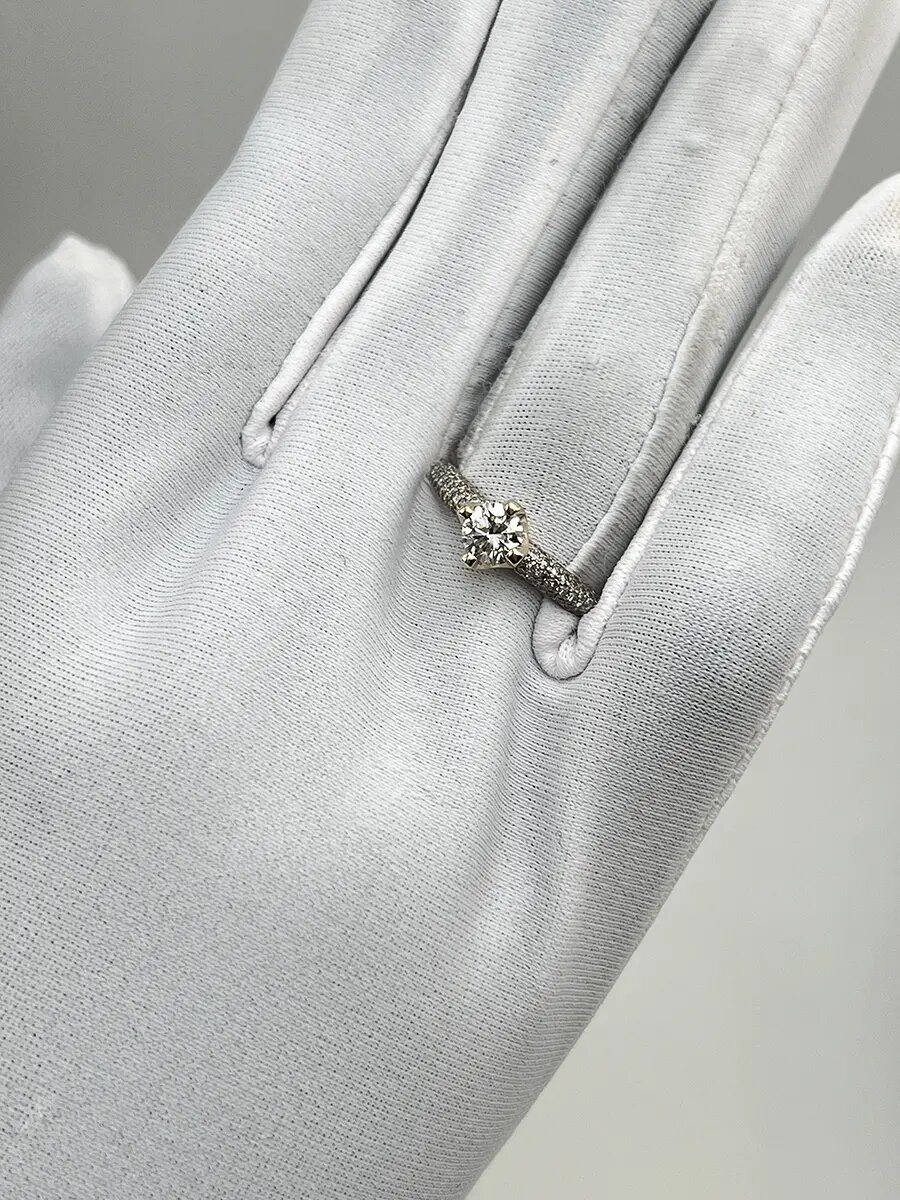 Кольцо помолвочное, желтое золото, 585 проба, бриллиант