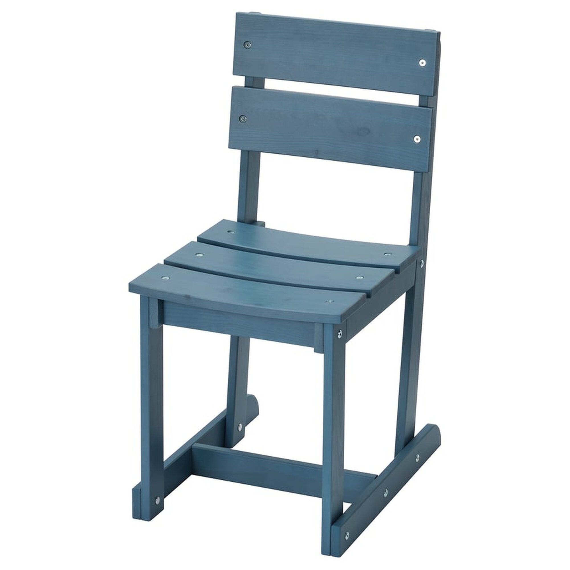 Стул IKEA "OMMJANGE", окрашенный, синий, деревянный, для кухни, 45х40х83 см