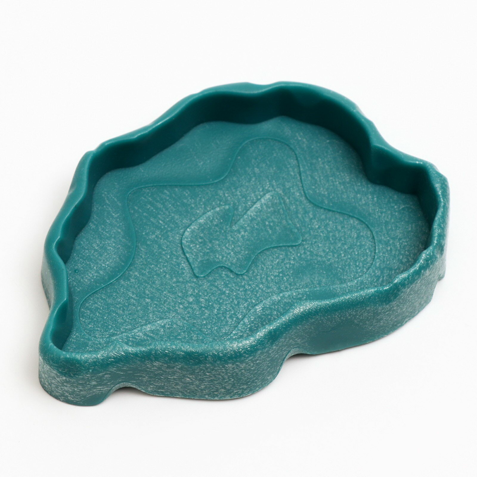 Кормушка для террариума, 12x8.5x2 см, бирюзовая, цвет: бирюзовый