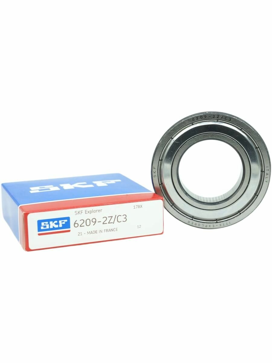 Подшипник 6209-2Z/C3 SKF (45х85х19 мм) радиальный шариковый закрытый металлом, гост 80209