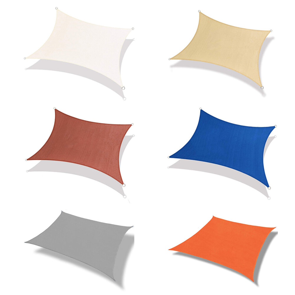 Оранжево-красный парусный козырек, прямоугольник, полиэстер, ткань Оксфорд, солнцезащитный козырек, парус для заднего двора, террасы, патио, сада 2,5x2,5 м