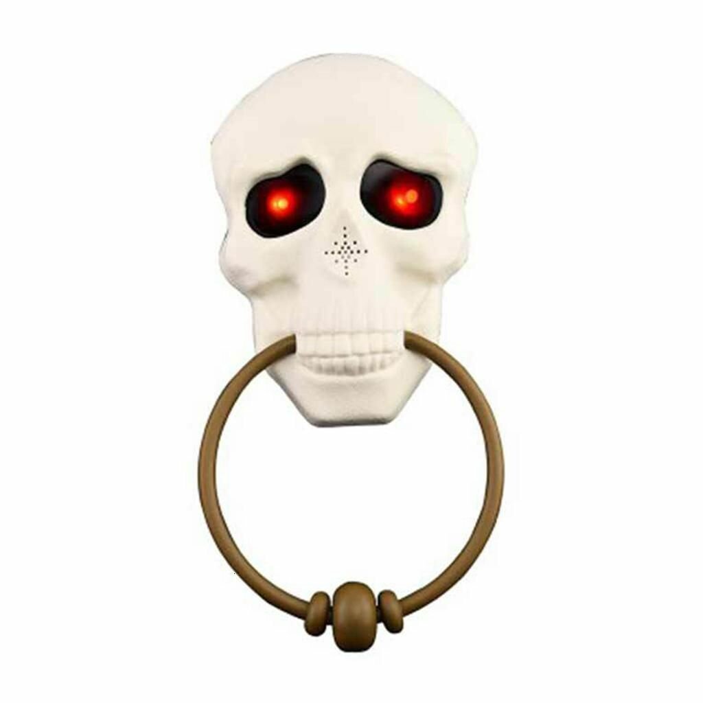 Жуткий дверной звонок с LED-глазами и звуком, - Белый дверной звонок