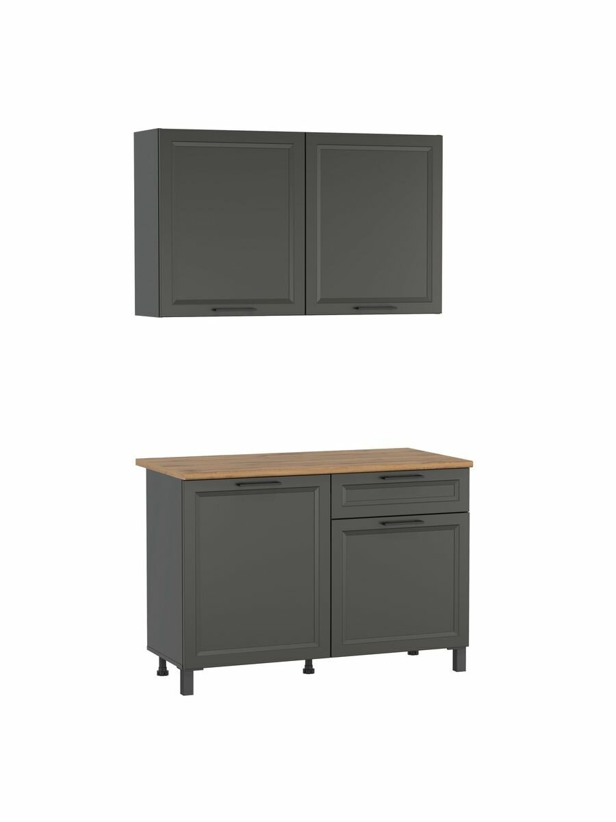 Кухонный гарнитур Римини 1,2м МДФ диамант серый со столешницей