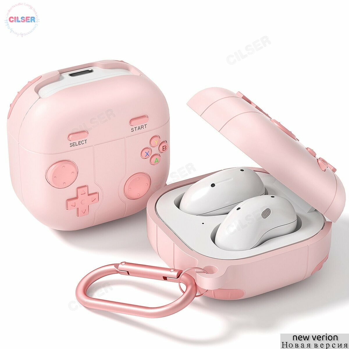 Чехол для наушников Samsung Galaxy серии Buds Модель Xbox розовыйA