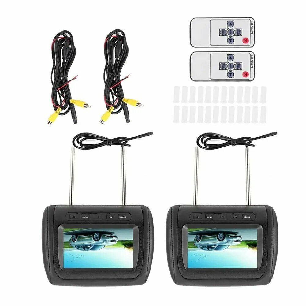 2 шт. 7-дюймовые LCD мониторы для подголовников автомобиля с MP5 DVD и беспроводным управлением
