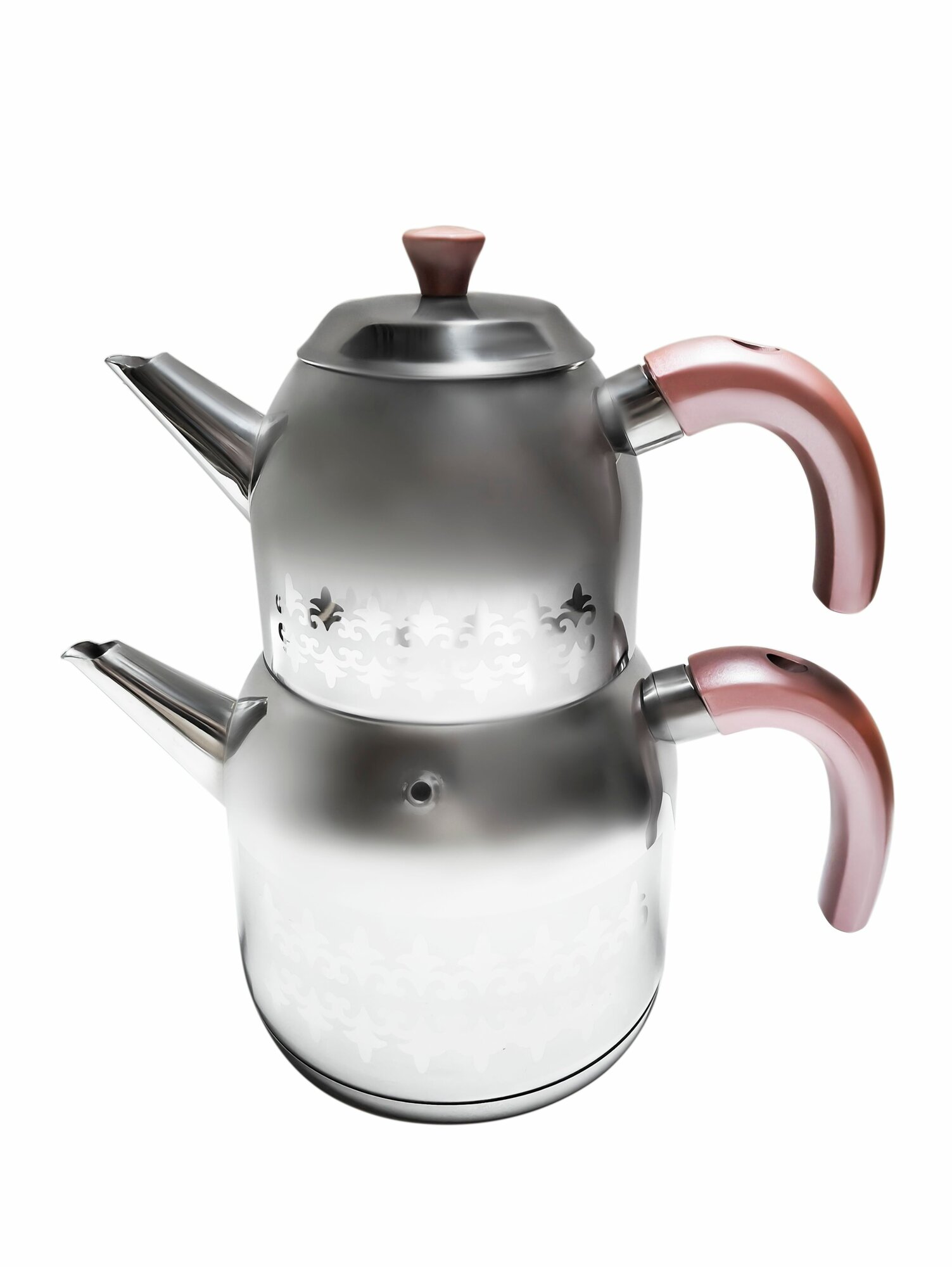 Турецкий чайник двойной (чайданлык), "Hunkar Dem", Satenli Diva, 2250мл + 1250мл. Турция (4785)