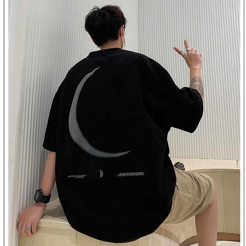 Футболка с коротким рукавом розового цвета из замши для мужчин, летняя, 220 г, из плотной вспененной ткани, модная повседневная футболка с коротким рукавом для улицы, черный, размер：2XL