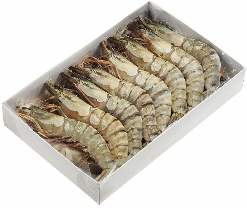 Креветки черные тигровые с головой в панцире 13/15 1кг