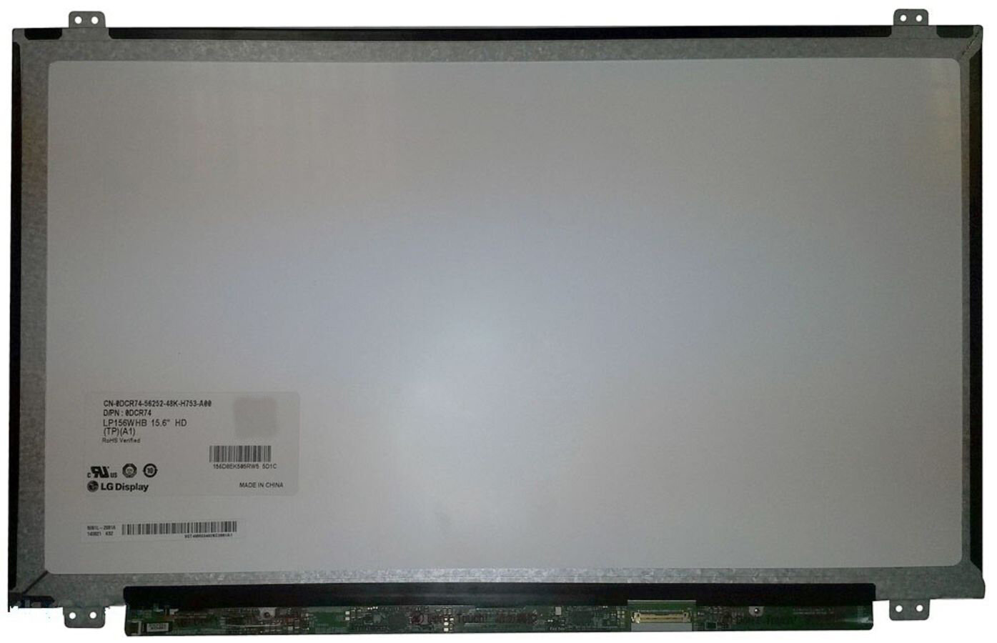 Матрица совместимая с LP156WHB(TP)(A1), Диагональ 15.6, 1366x768 (HD), Светодиодная (LED)