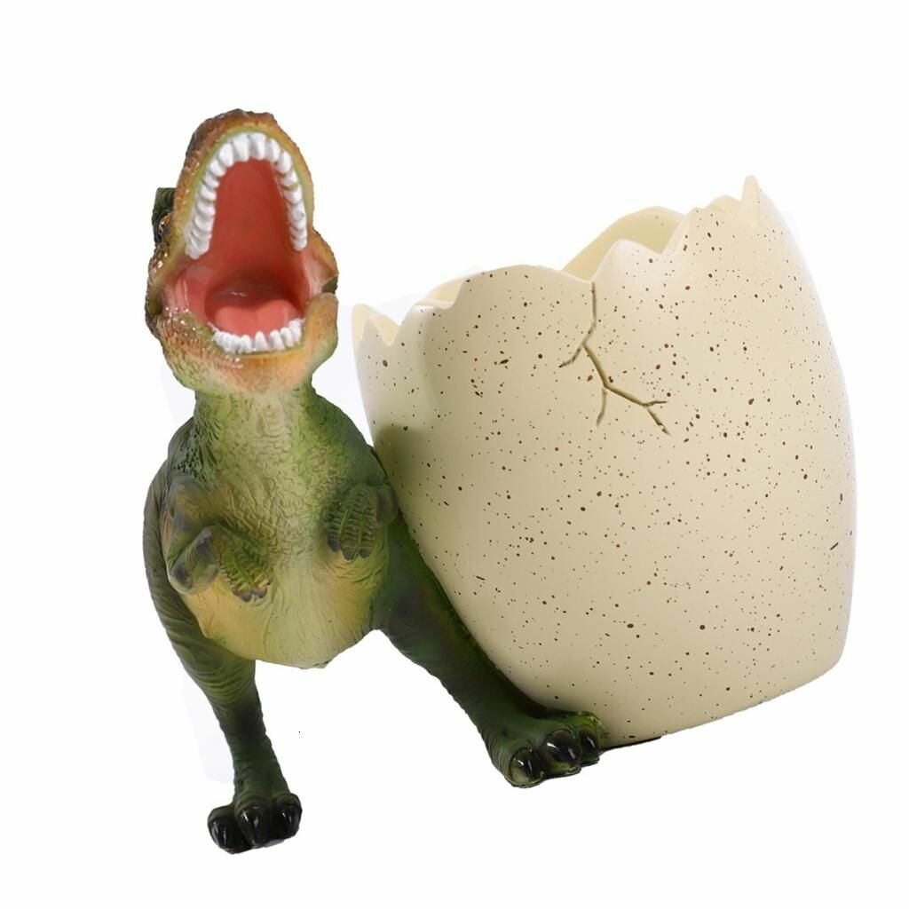 Стакан для карандашей "Динозавр", - зеленый тираннозавр