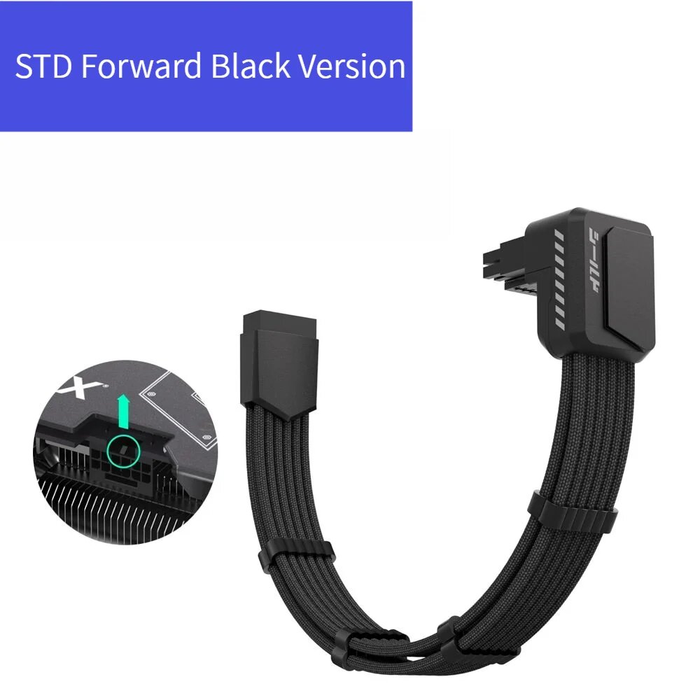 12+4PIN адаптер для видеокарты PCIe 5.0 STD Black