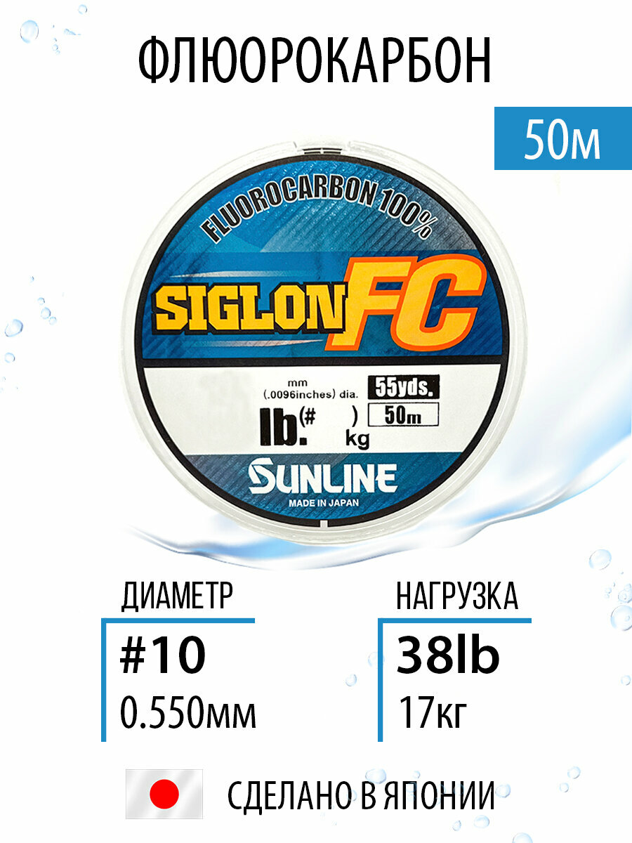 Флюорокарбон Sunline SIGLON FC 2020 50m Clear 0.550mm 17kg/38lb