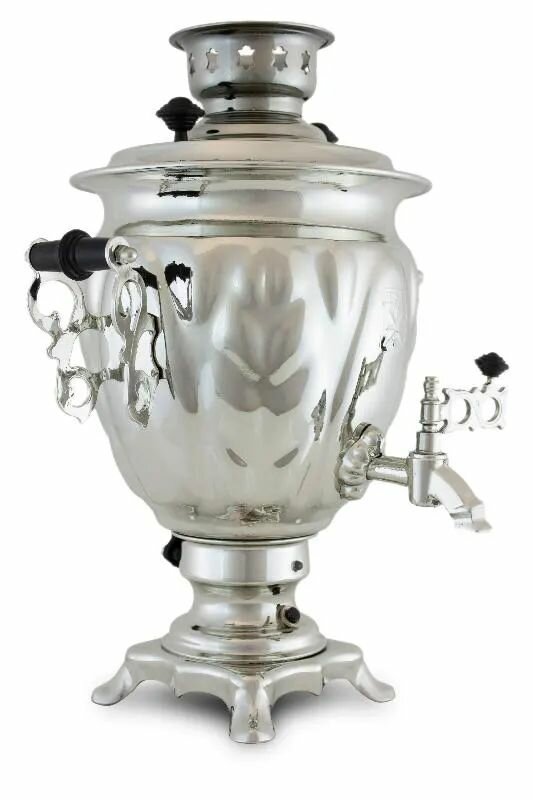 Тульский электрический самовар 3 литра никелированный желудь с автоматическим выключением