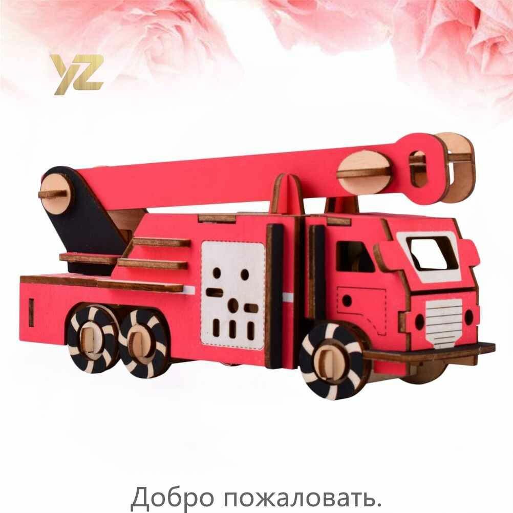 Кит Деревянных Конструкций, Из Натурального Дерева, Составляющий Пожарную Машину, 1 Штука