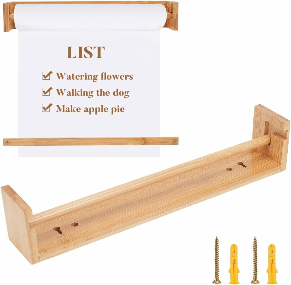 Диспенсер для бумажных рулонов INFUNLY 12-дюймового держателя крафт-бумаги, деревянный мольберт, , DIY подставка декора стен, настенный держатель - дома, комнаты, офиса, кухни