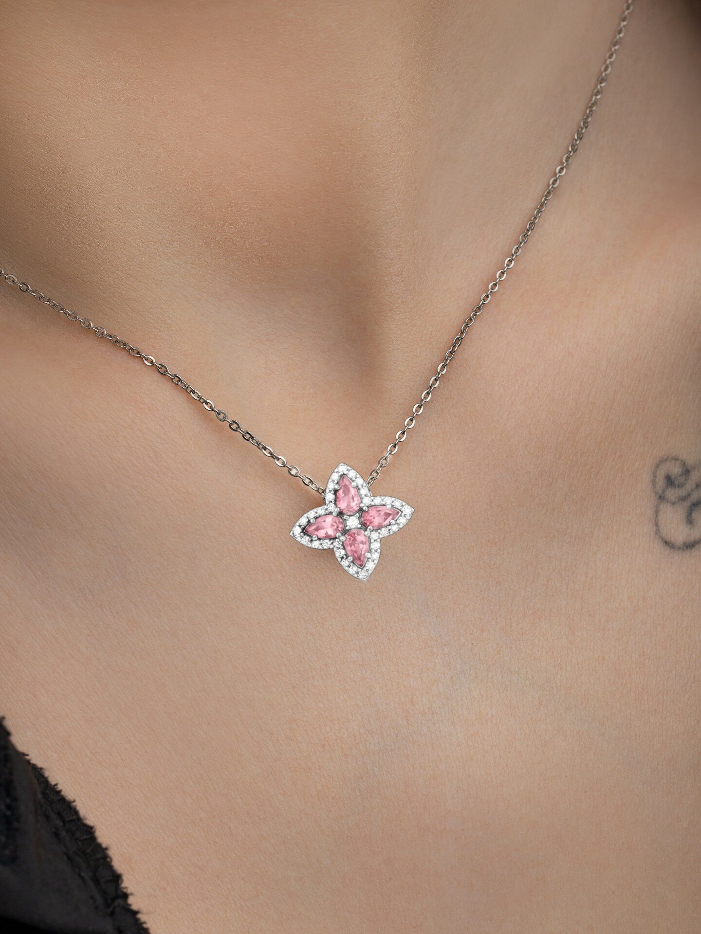 Подвеска, серебро, 925 проба, родирование, фианит