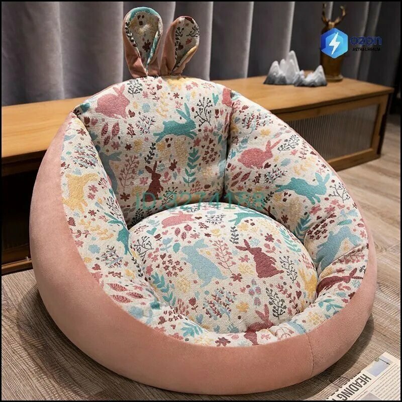 Прямой диван 40х40х55 см, светло-розовый, светло-коричневый