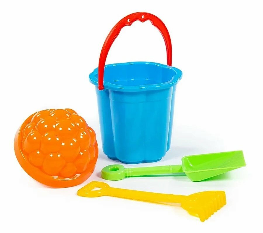 Песочный набор №65 (ведерко, формочка, грабельки, лопатка)