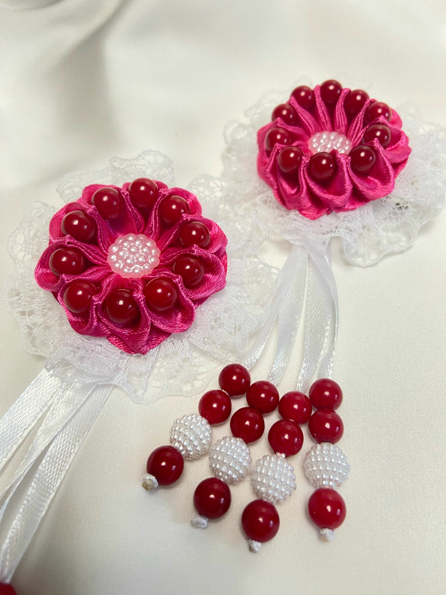 Бантики ручной работы для девочек на заколке "крокодил", 2 шт,