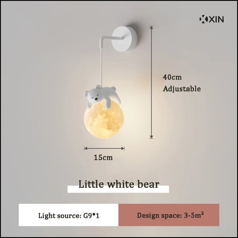 Настенные светильники XIUAN Белый медведь Белый кролик, 3 color temperature, White Bear