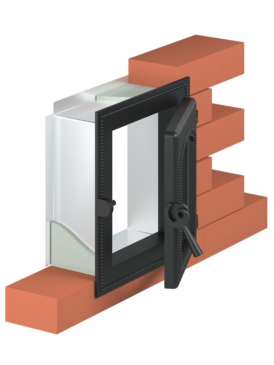 Тоннель монтажный для печной и каминной дверки Везувий 270, 271, ДТ-4, ДТ-4С (282х252х120)