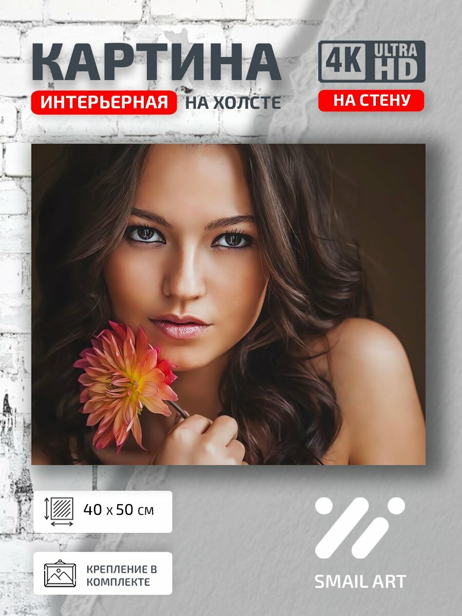 Картина на холсте интерьерная 40 на 50 на стену Лицо Portrait для салона красоты портрет