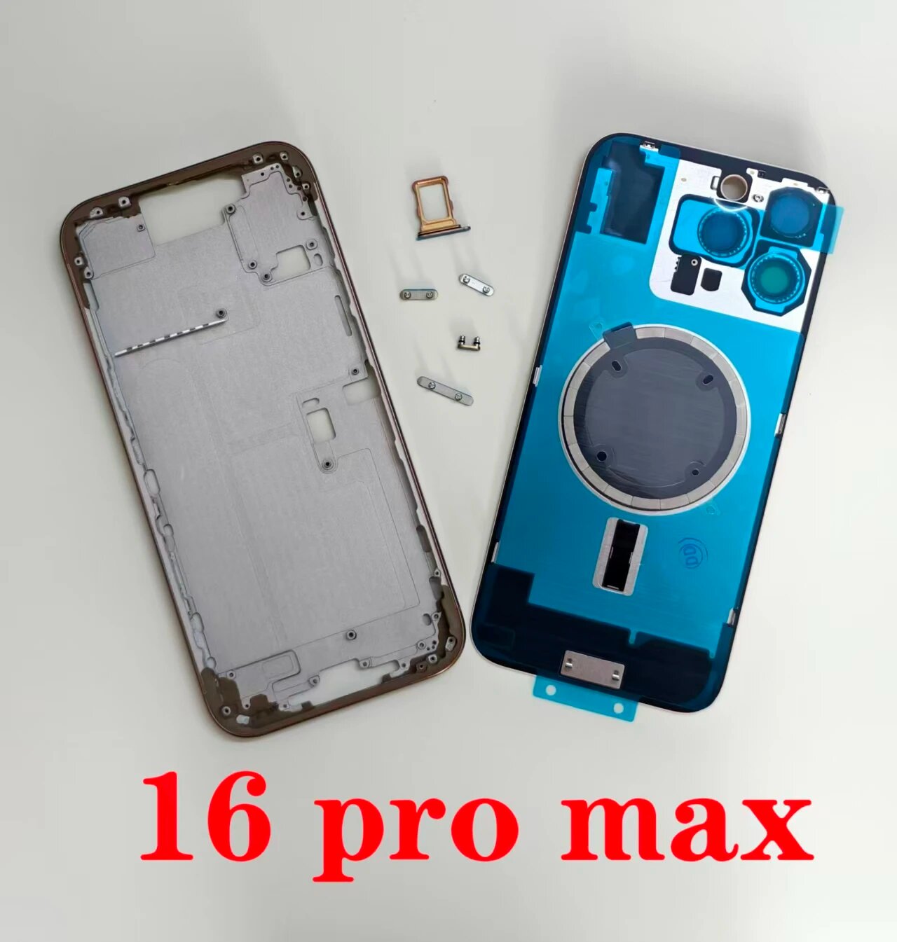 Новый OEM для iphone 16 Pro Max, задняя крышка аккумулятора, задняя дверь, средняя рамка корпуса, лоток для SIM-карты, детали корпуса, чехол для IPhone 16pro max 16 Pro Max Black CE