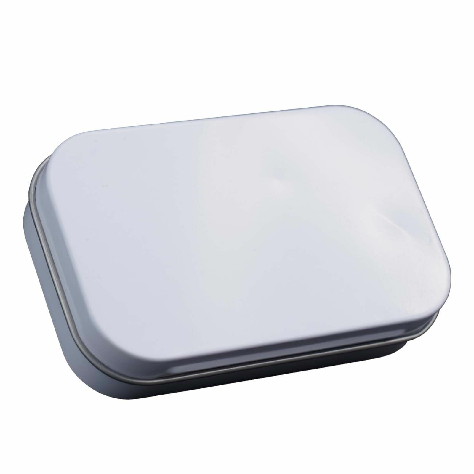 OZ-TRGO-Металлическая прямоугольная мини-пустая жестяная коробка, жестяная банка, откидной контейнер с шарнирным креплением